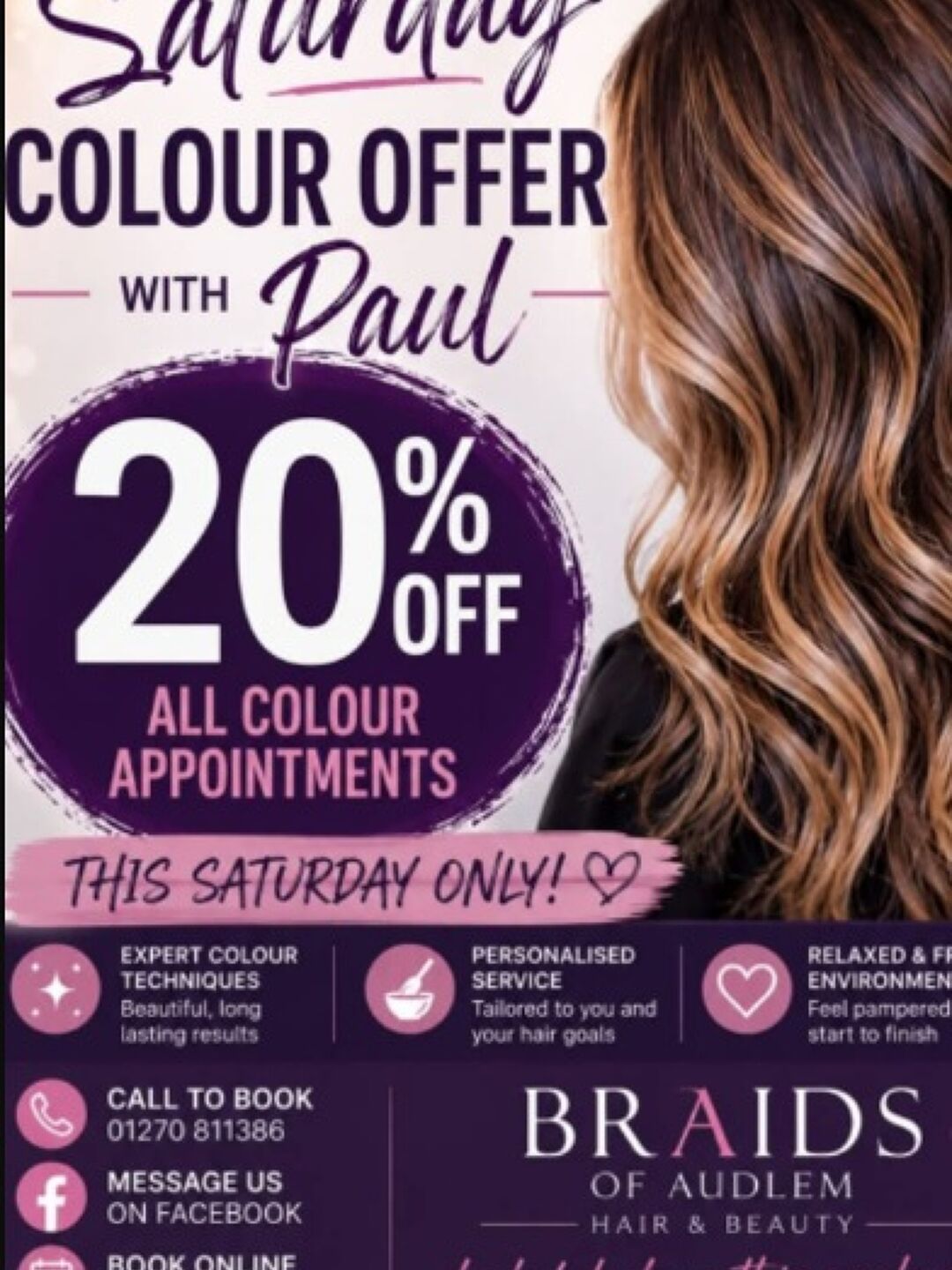 AudlemOnline | Braids Special Offer - Saturday only
